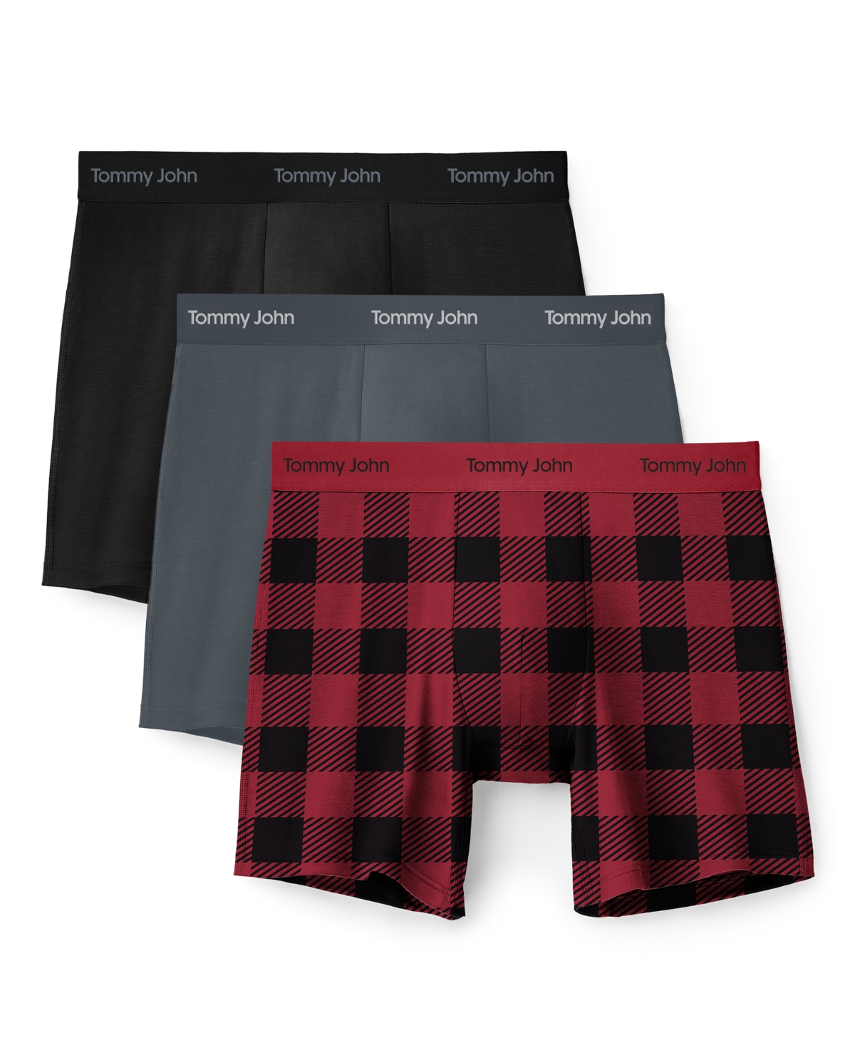 Click here for Tommy John Mens 3-Pack Tagless Boxer Briefs - Blac... prices