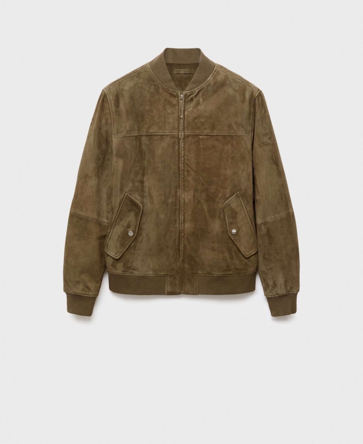 Click here for Mango Mens Suede Leather Bomber Jacket - Khaki prices