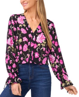 CeCe Women's V-Neck Button Down Top - Macy's