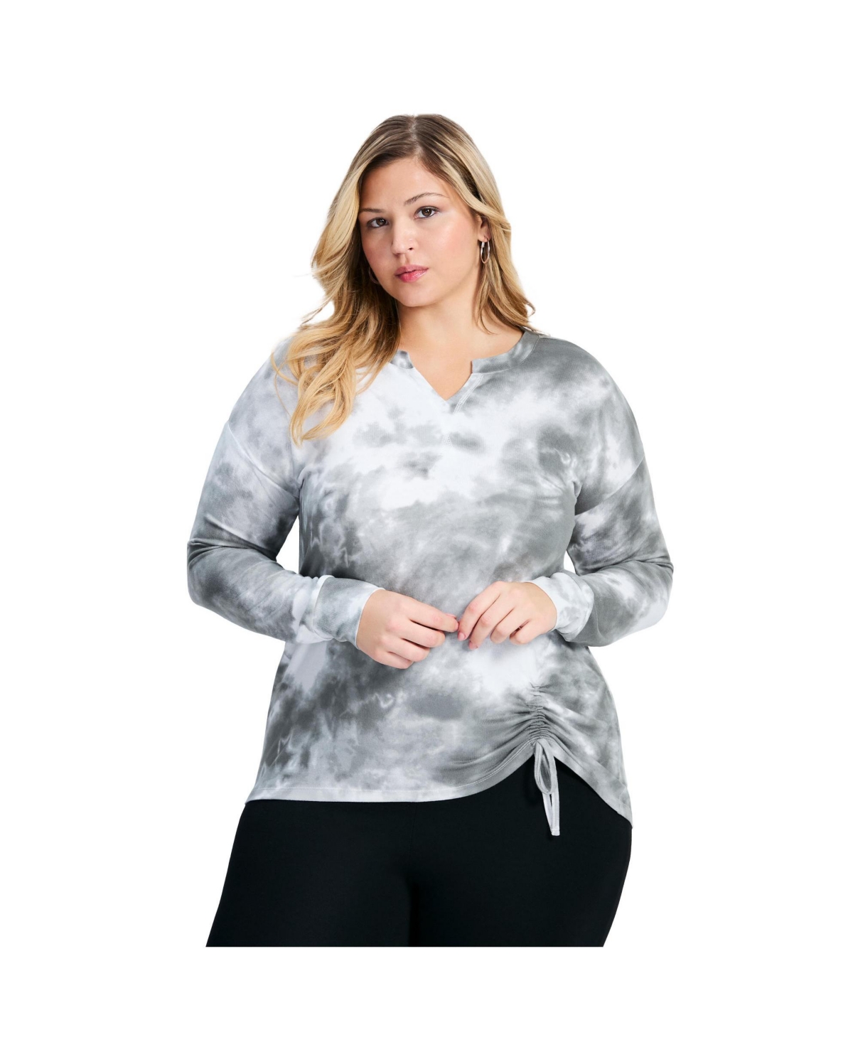 Click here for Avenue Womens Skylar Tie Dye Hacci Top - Olive tie... prices