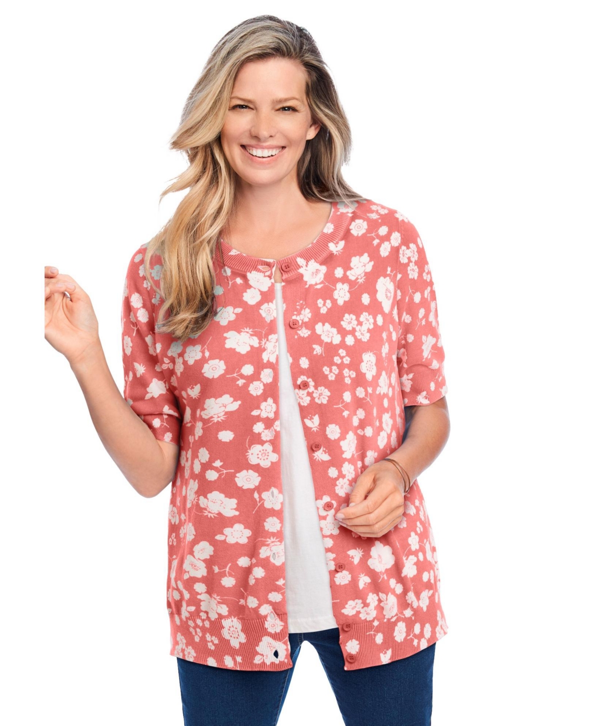 Click here for Woman Within Plus Size Within Perfect Elbow-Length... prices