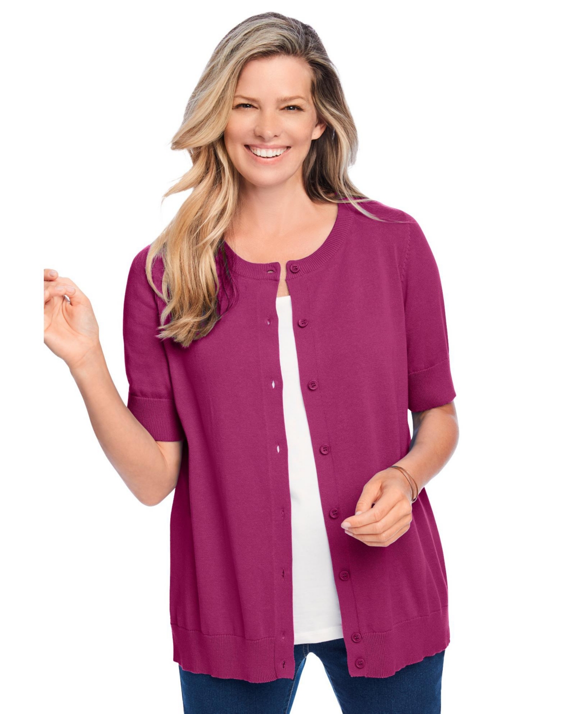 Click here for Woman Within Plus Size Within Perfect Elbow-Length... prices
