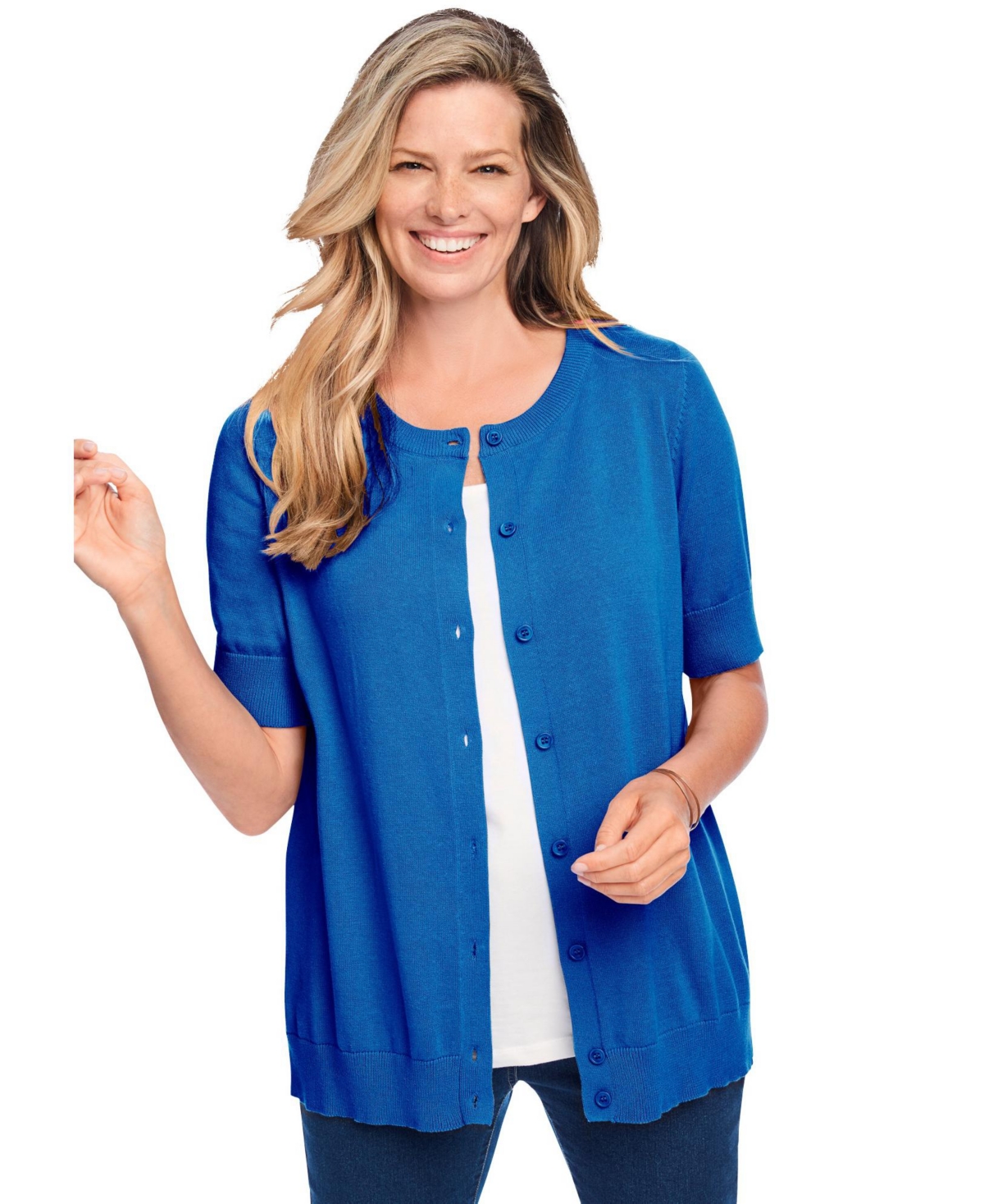 Click here for Woman Within Plus Size Within Perfect Elbow-Length... prices