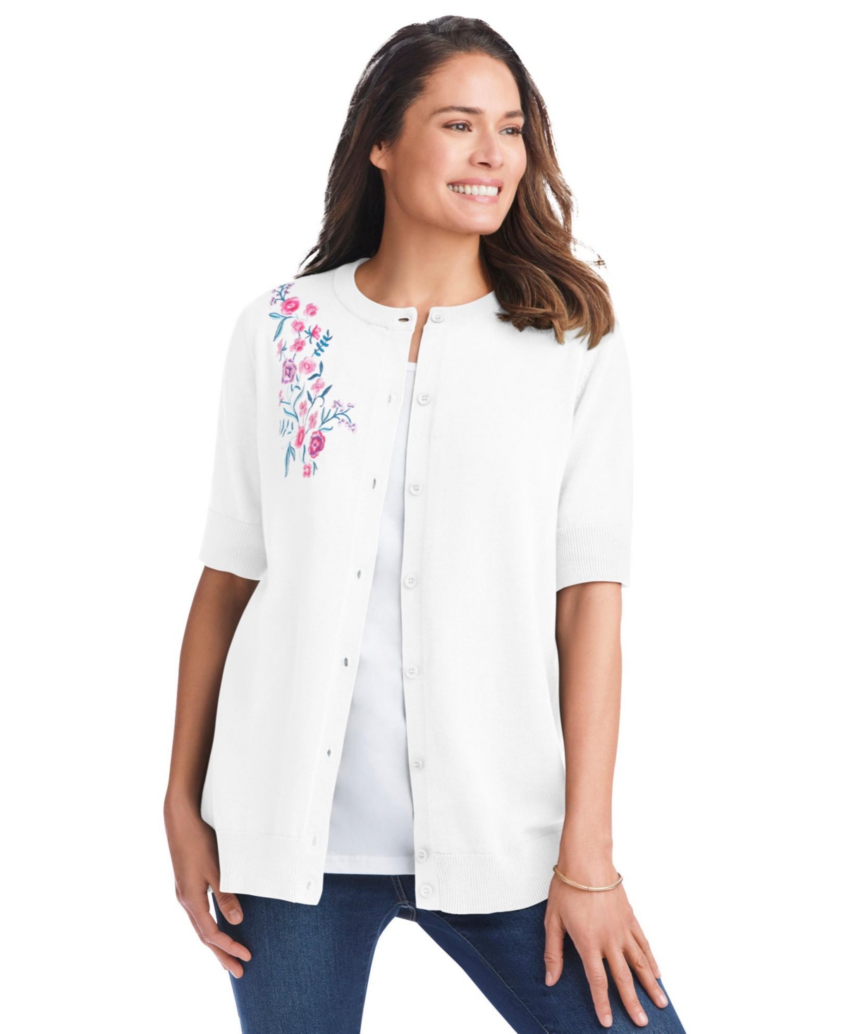 Click here for Woman Within Plus Size Within Perfect Elbow-Length... prices