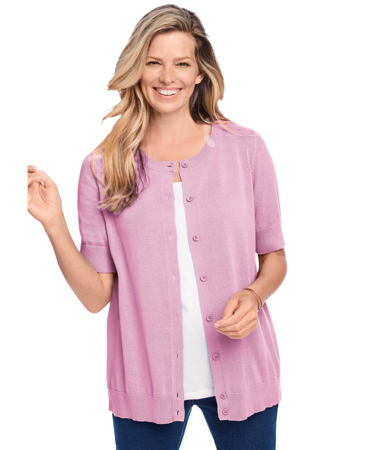 Click here for Woman Within Plus Size Within Perfect Elbow-Length... prices