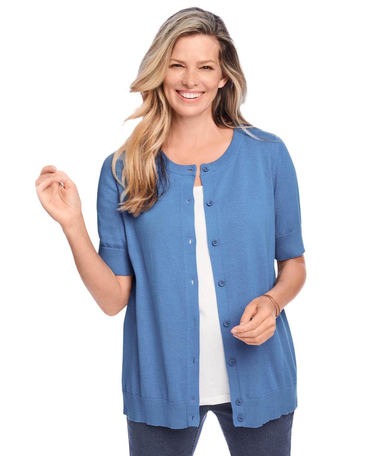 Click here for Woman Within Plus Size Within Perfect Elbow-Length... prices