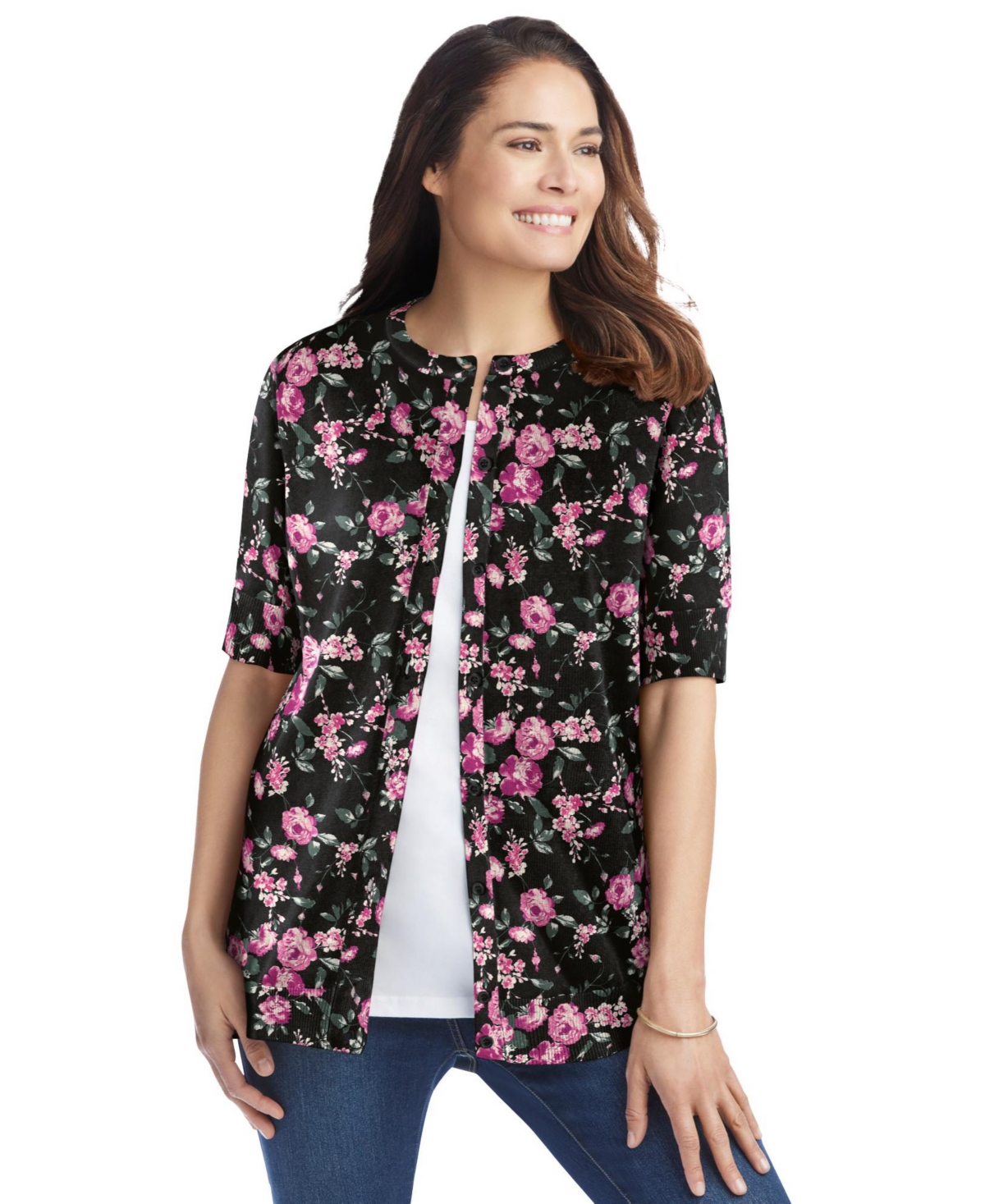 Click here for Woman Within Plus Size Within Perfect Elbow-Length... prices