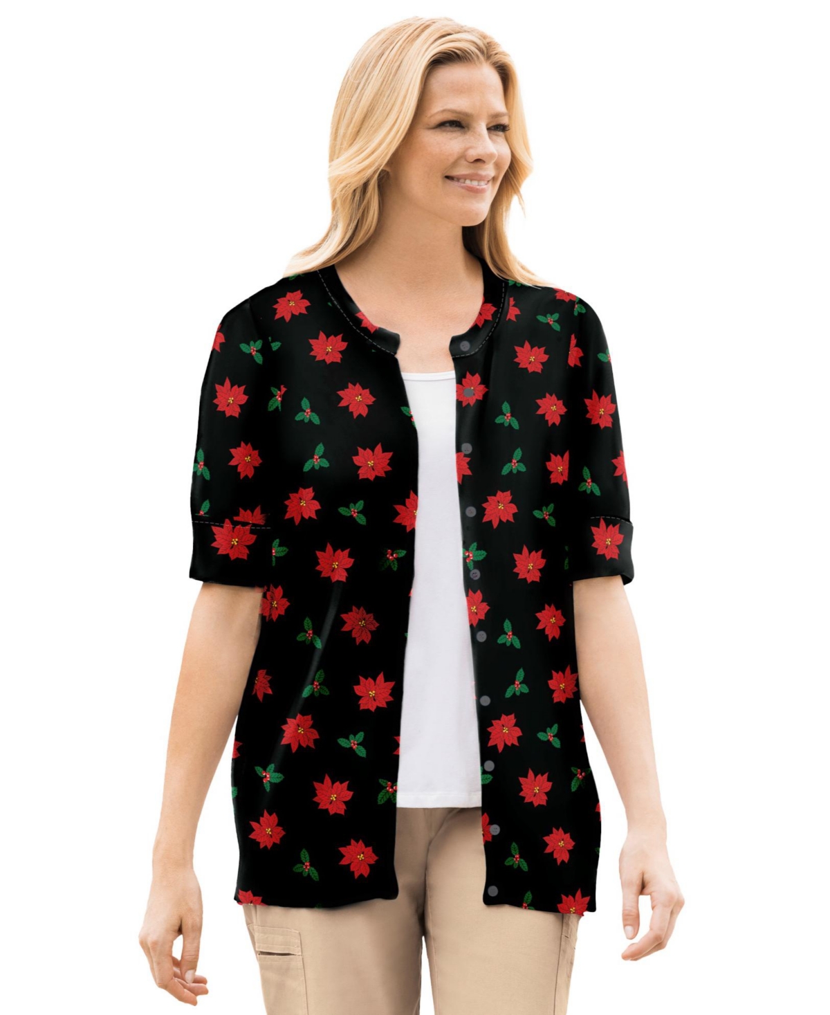 Click here for Woman Within Plus Size Within Perfect Elbow-Length... prices