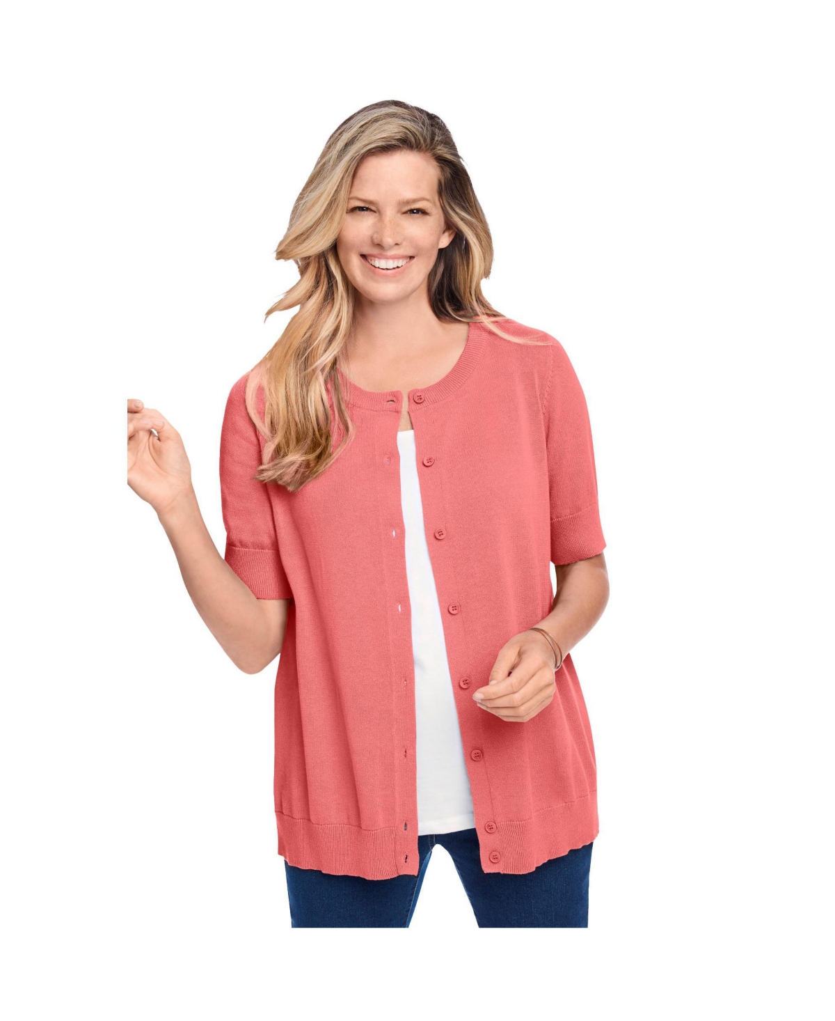 Click here for Woman Within Plus Size Within Perfect Elbow-Length... prices