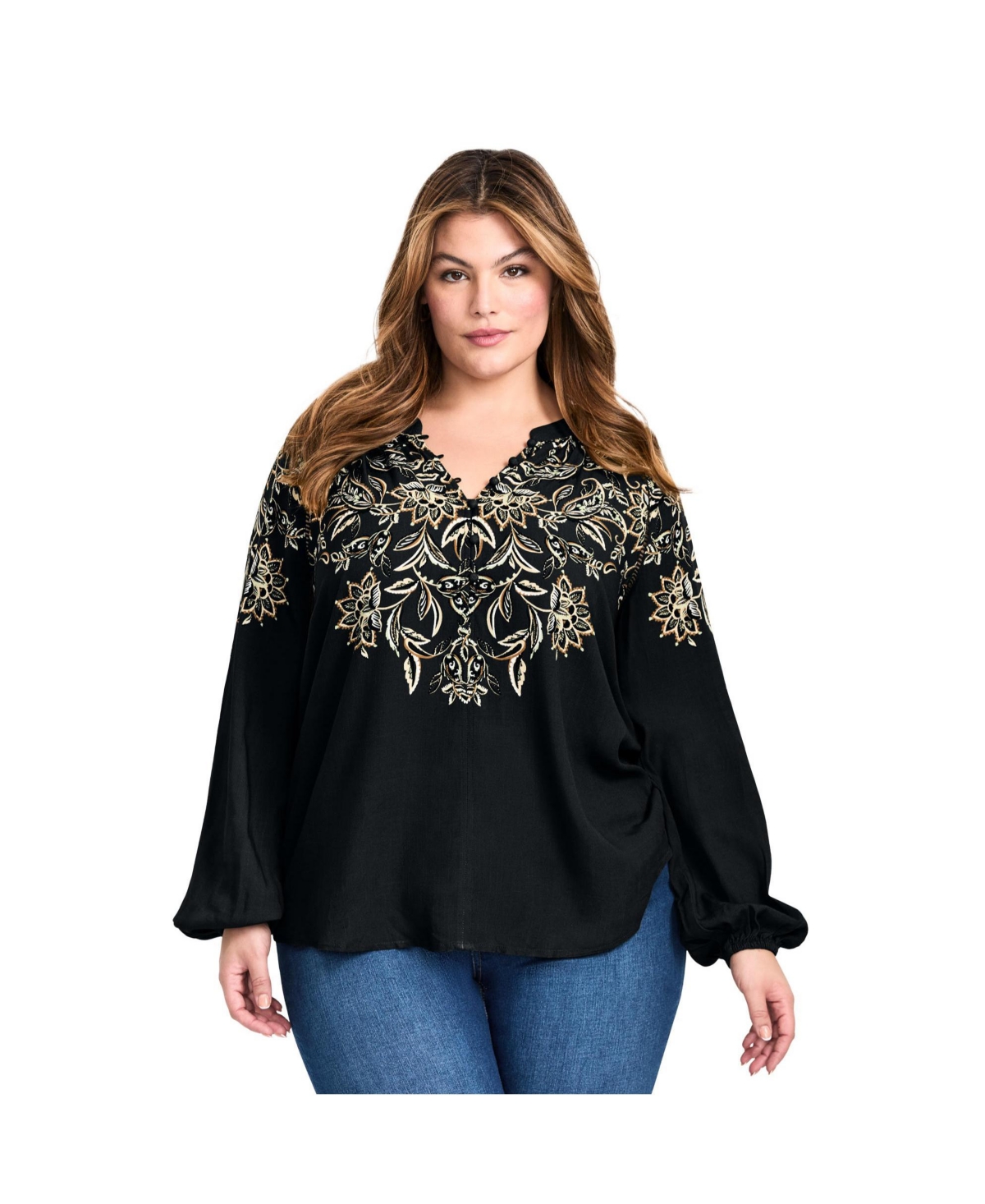 Click here for Avenue Womens Plus Size Temptation V-Neck Shirt -... prices