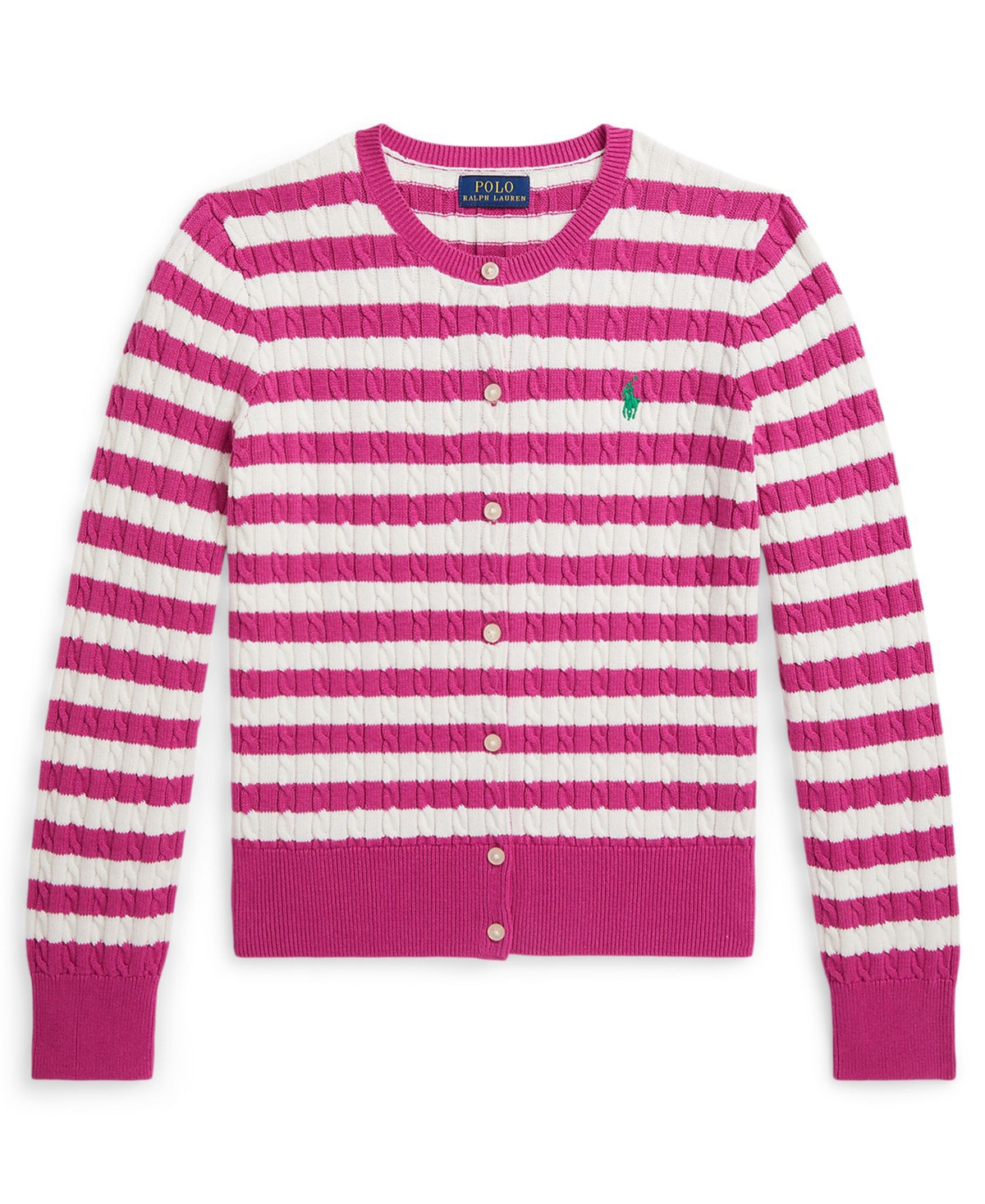 Click here for Polo Ralph Lauren Girls 7-16 Striped Mini-Cable Ca... prices