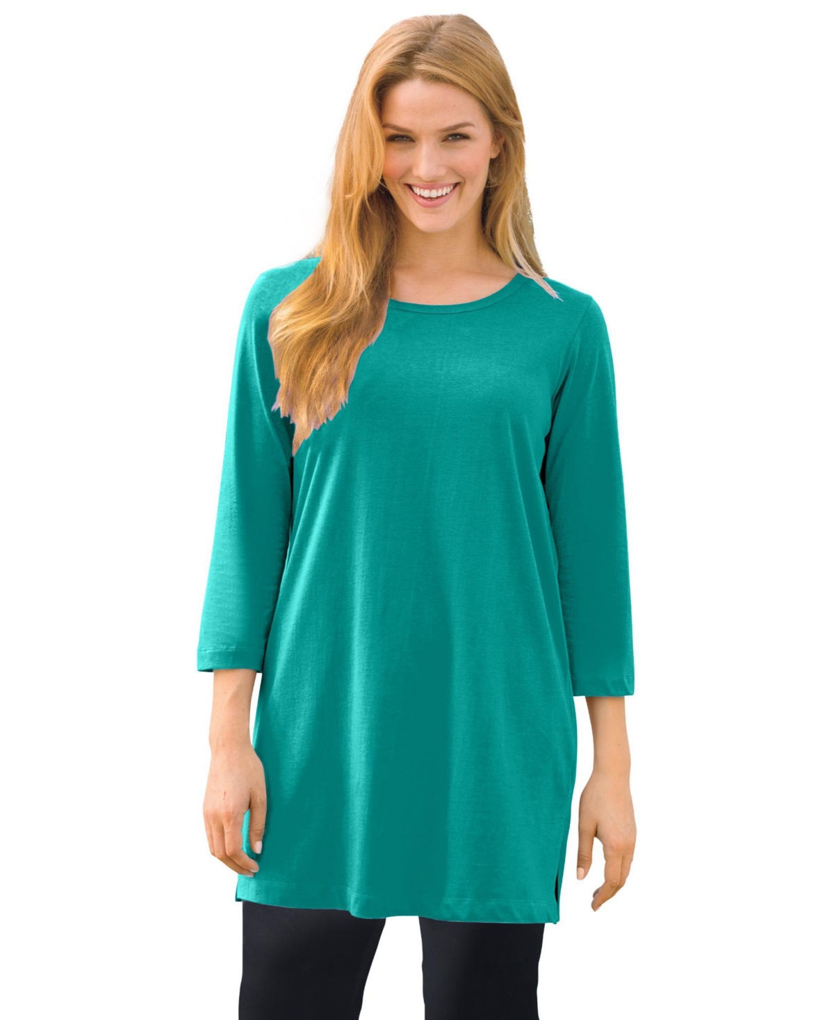 Click here for Woman Within Womens Within Perfect Three-Quarter-S... prices