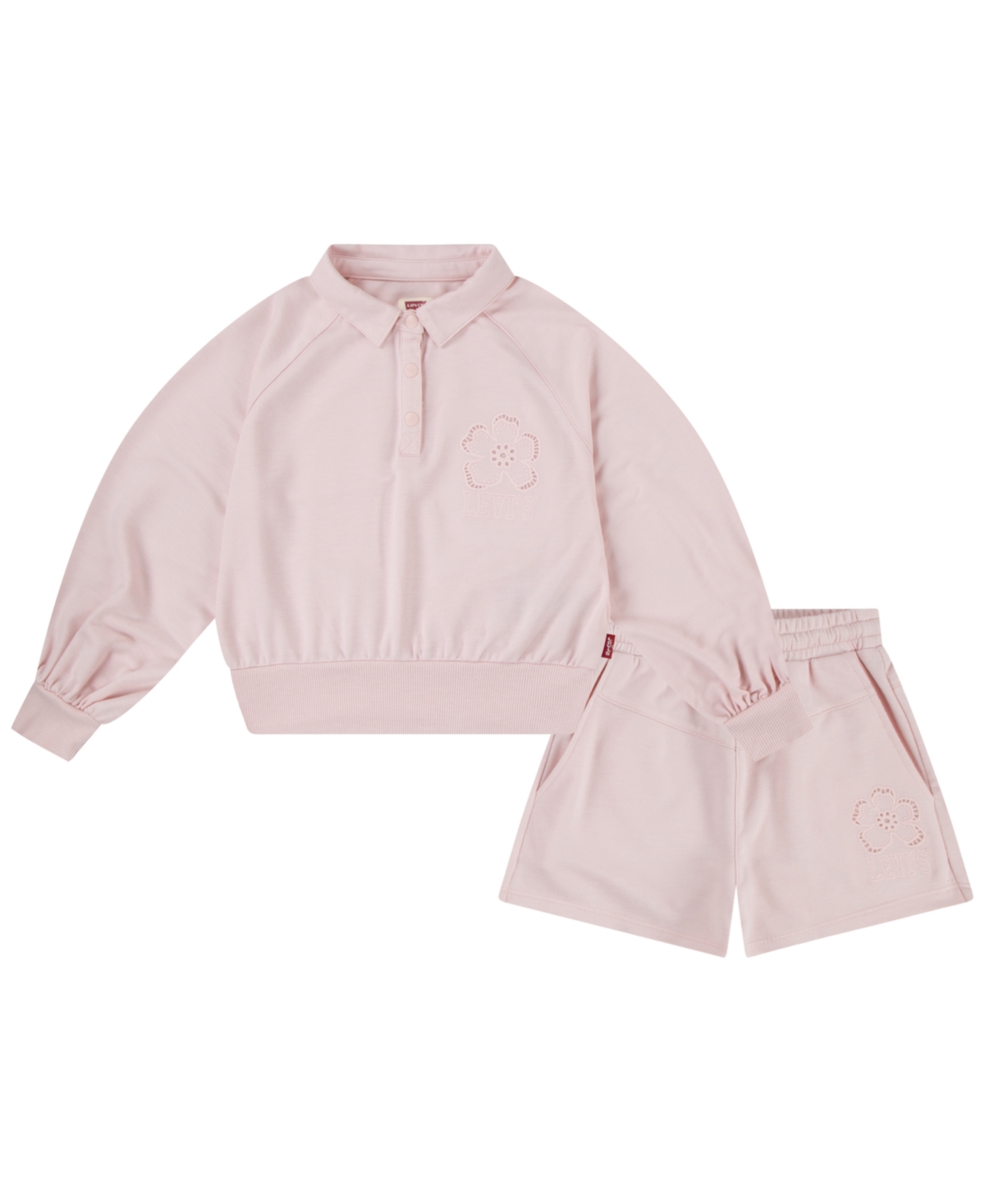 Click here for Levis Girls 4-6X Collar Sweatshirt and Shorts  2-P... prices