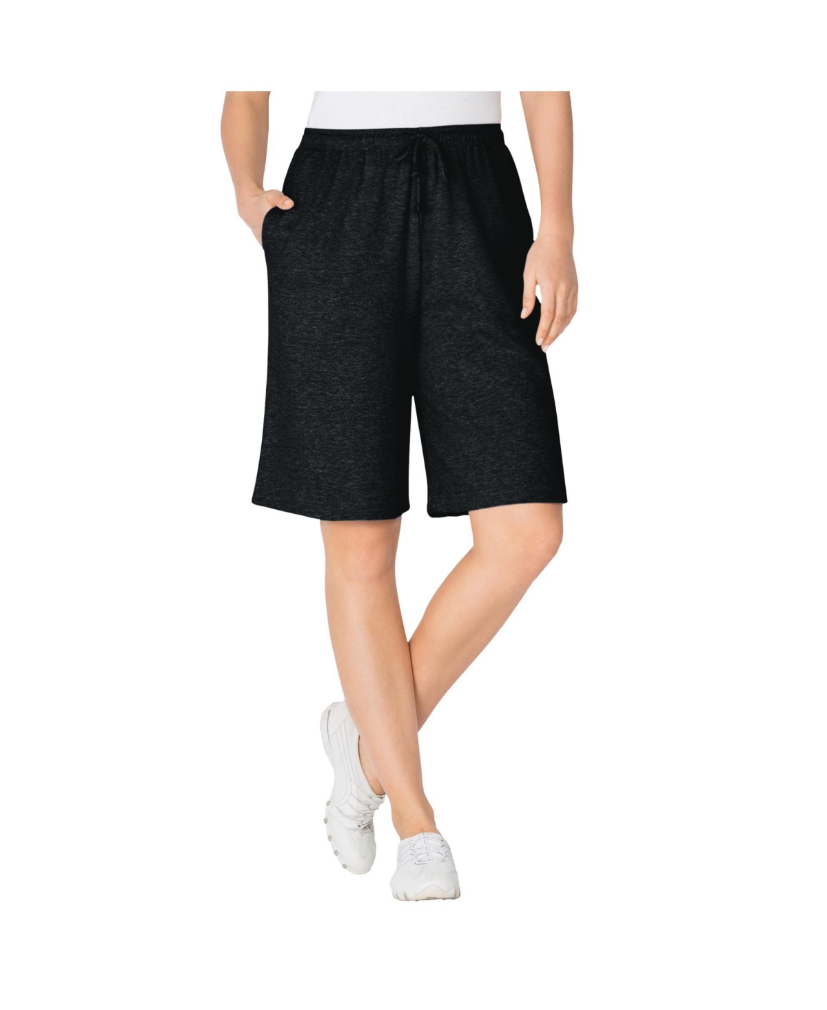 Click here for Woman Within Plus Size Sport Knit Short - Heather... prices