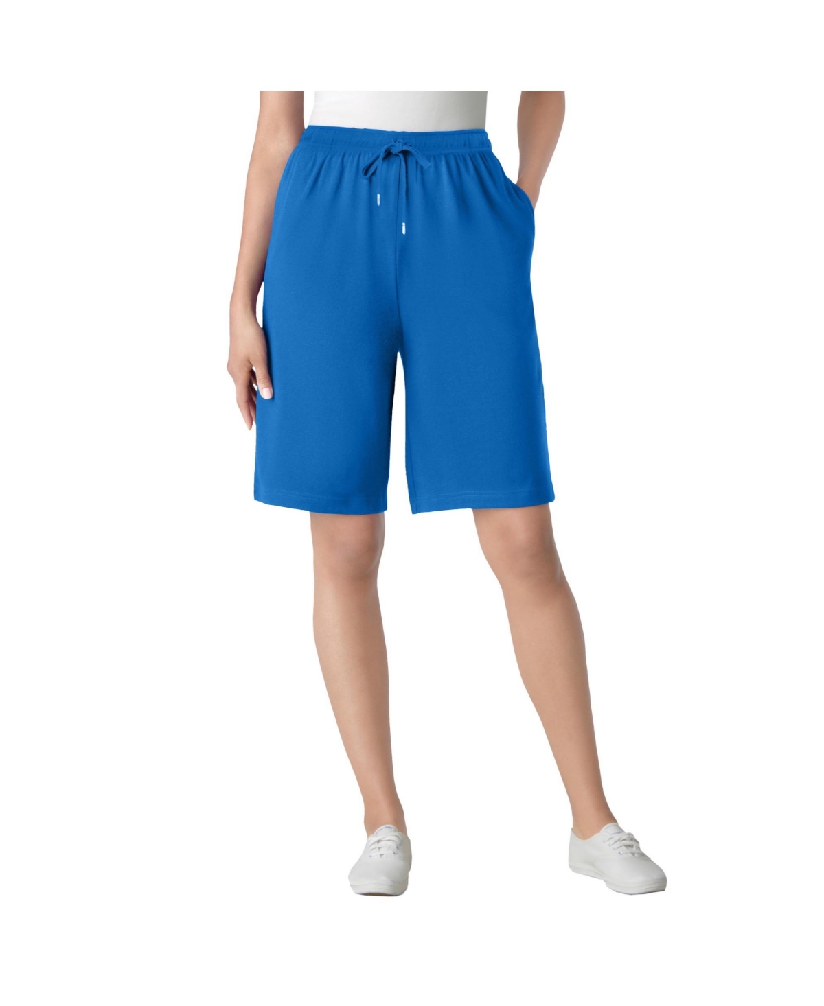 Click here for Woman Within Plus Size Sport Knit Short - Bright c... prices