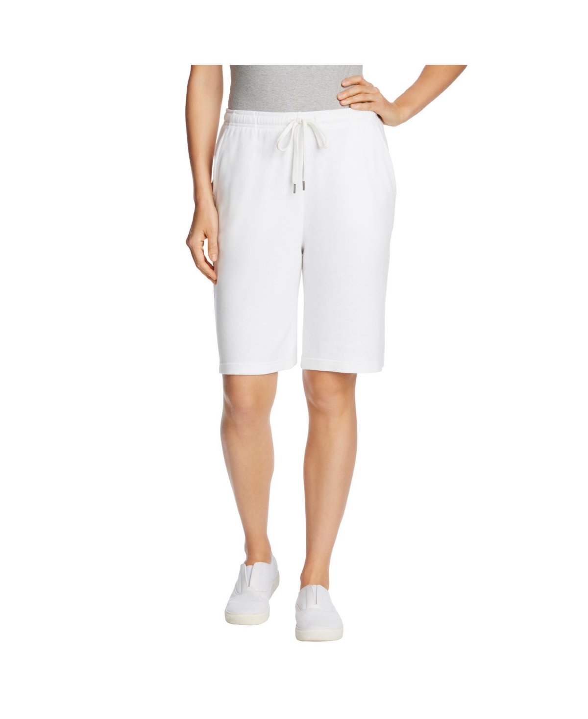 Click here for Woman Within Plus Size Sport Knit Short - White prices