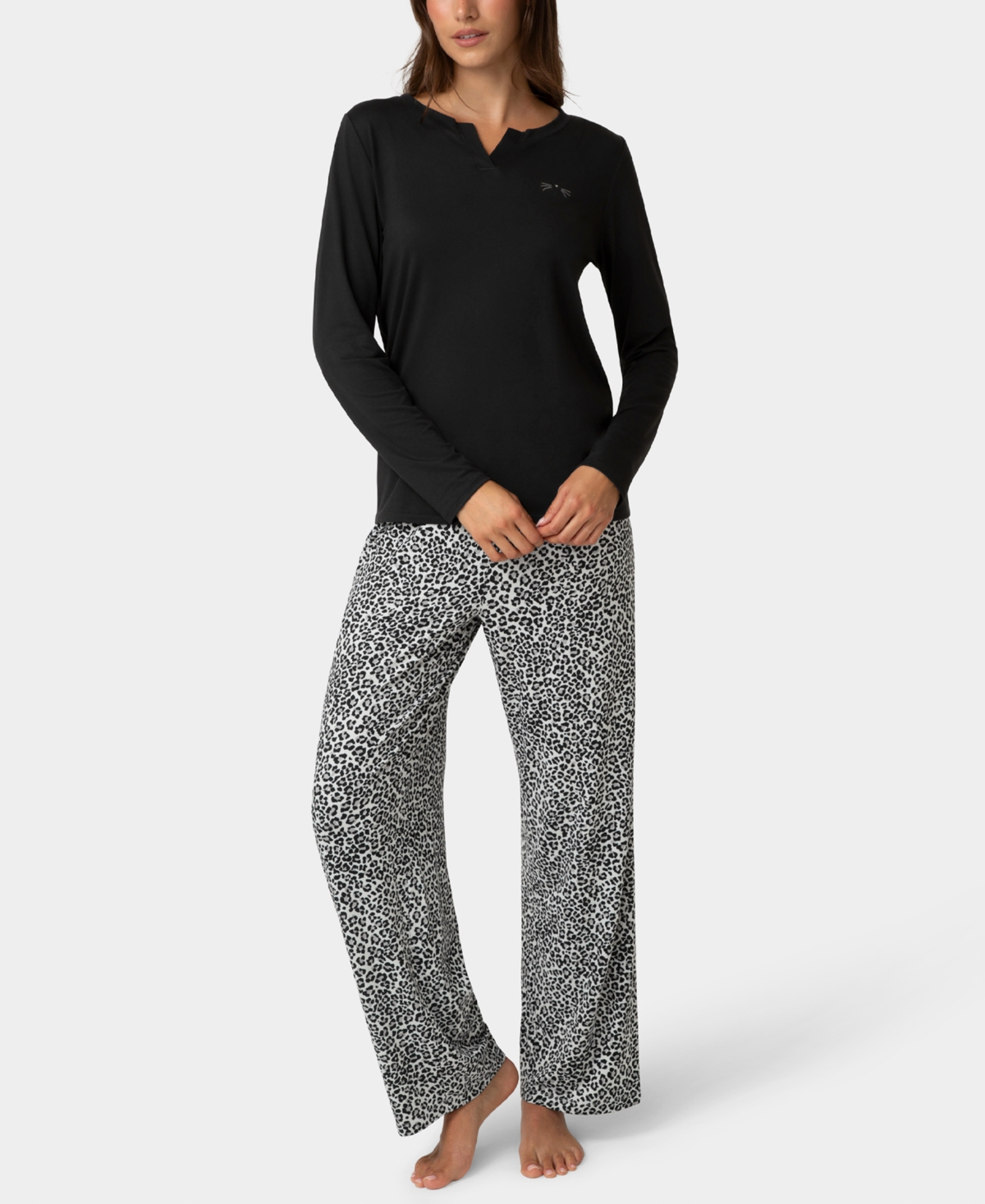 Click here for Hue Womens Timeless Jersey Folded Set - Black Leo prices