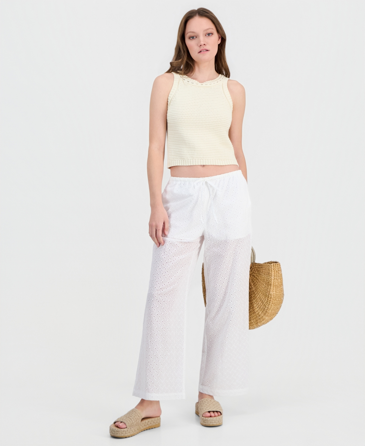Click here for Indigo Rein Juniors Eyelet Drawstring Beach Pants... prices