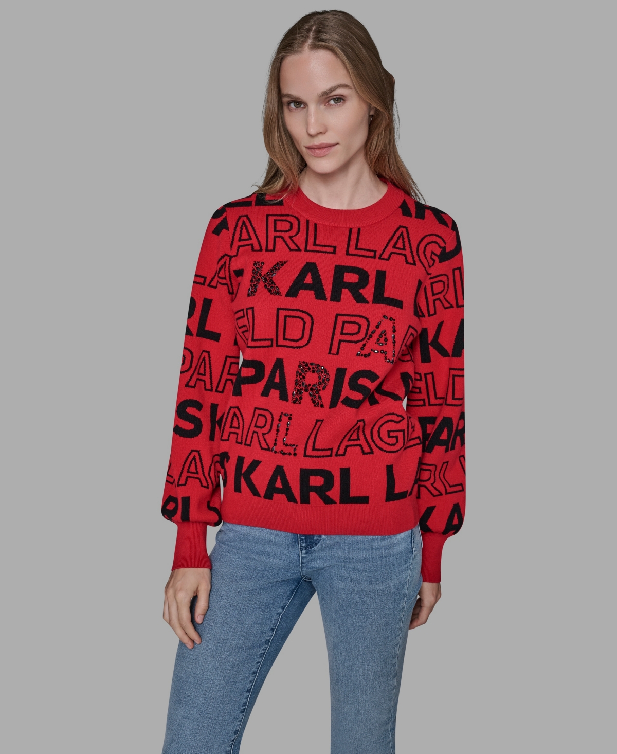 Click here for Karl Lagerfeld Paris Womens Logo Embellished Crewn... prices