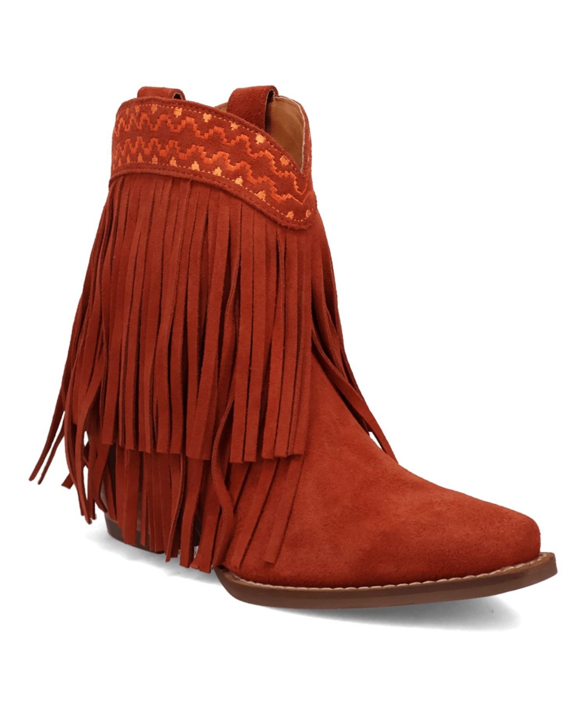 Click here for Dingo Womens Tapadero Suede Bootie - Rust prices