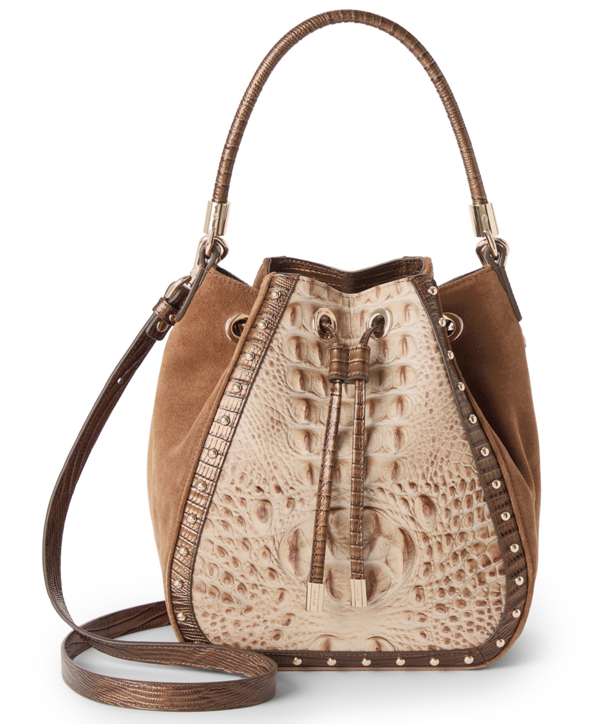 Click here for Brahmin Melinda Ensemble Medium Bucket Bag - Taupe... prices