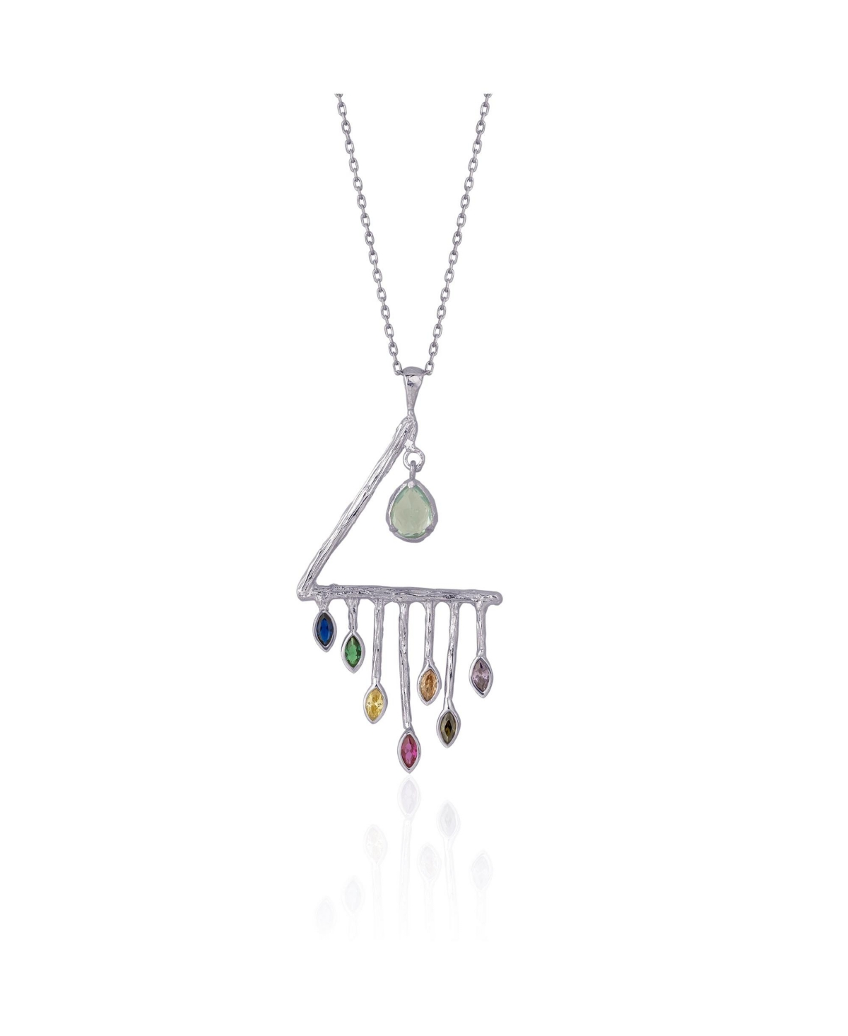 Click here for Colourful Rainbow Rain Drop Necklace in Sterling S... prices