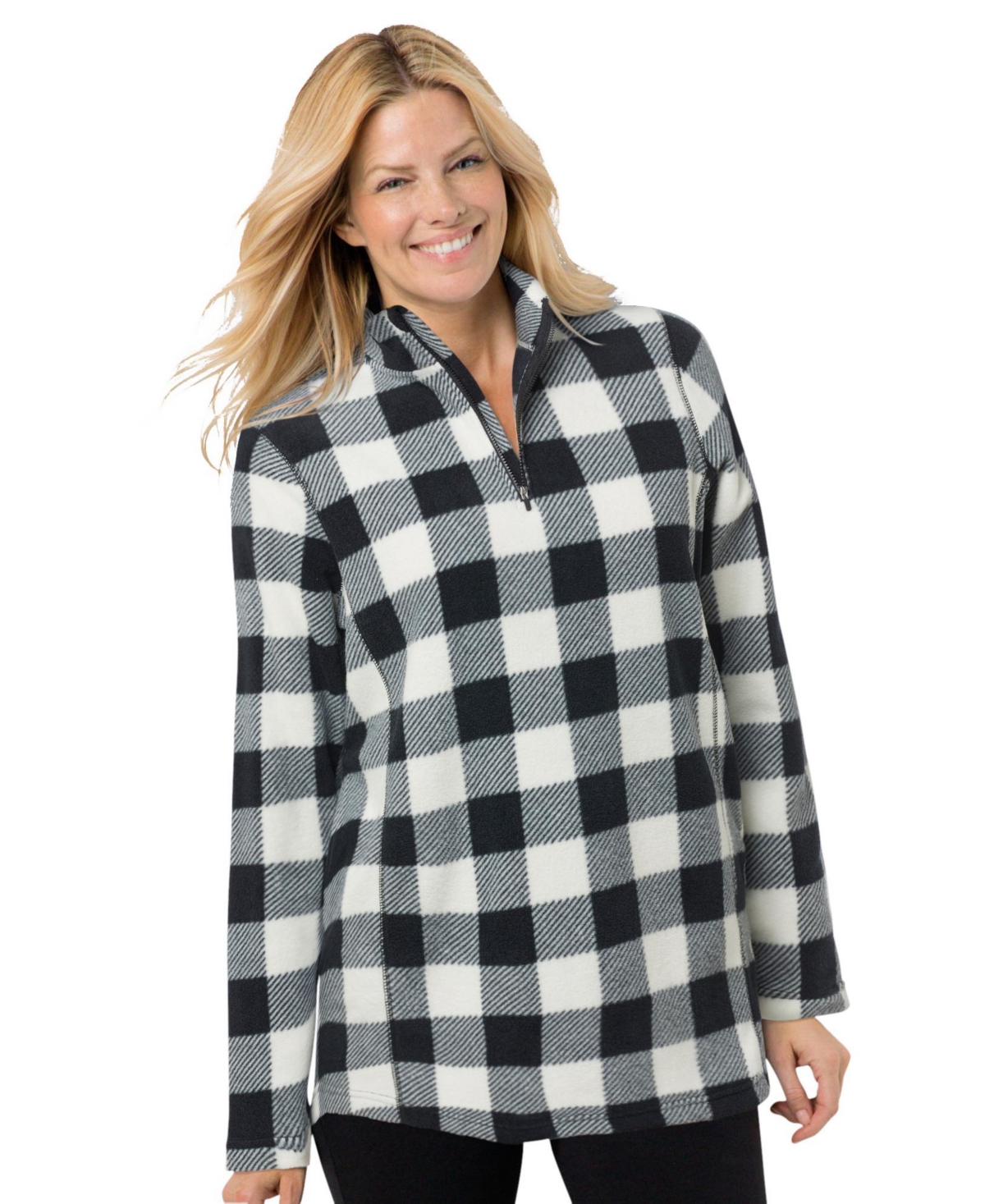 Click here for Woman Within Womens Within Microfleece Quarter-Zip... prices