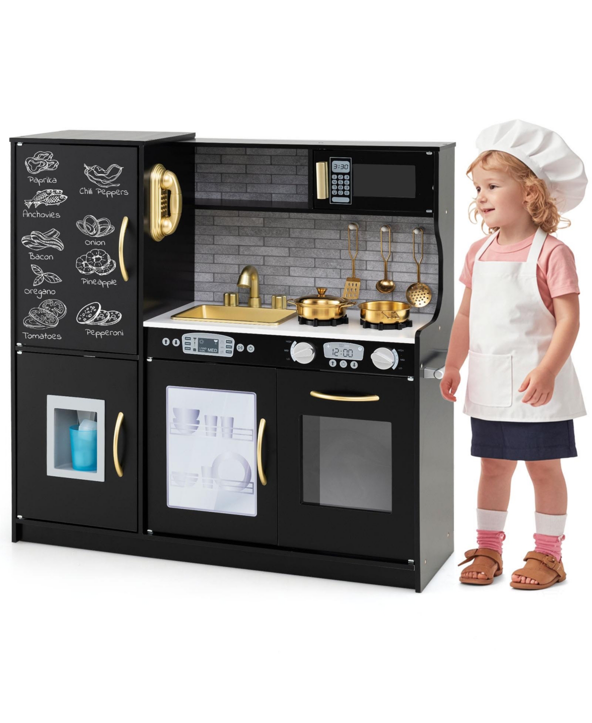 Click here for Skonyon Kids Wooden Pretend Play Kitchen with Blac... prices