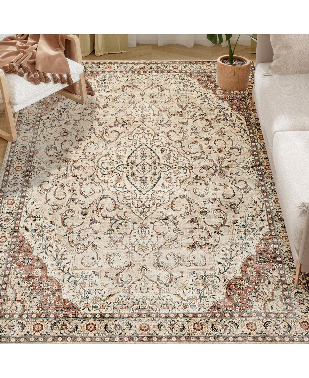 Click here for Homcom Machine Washable Area Rug 5x7  Non-Slip Flo... prices