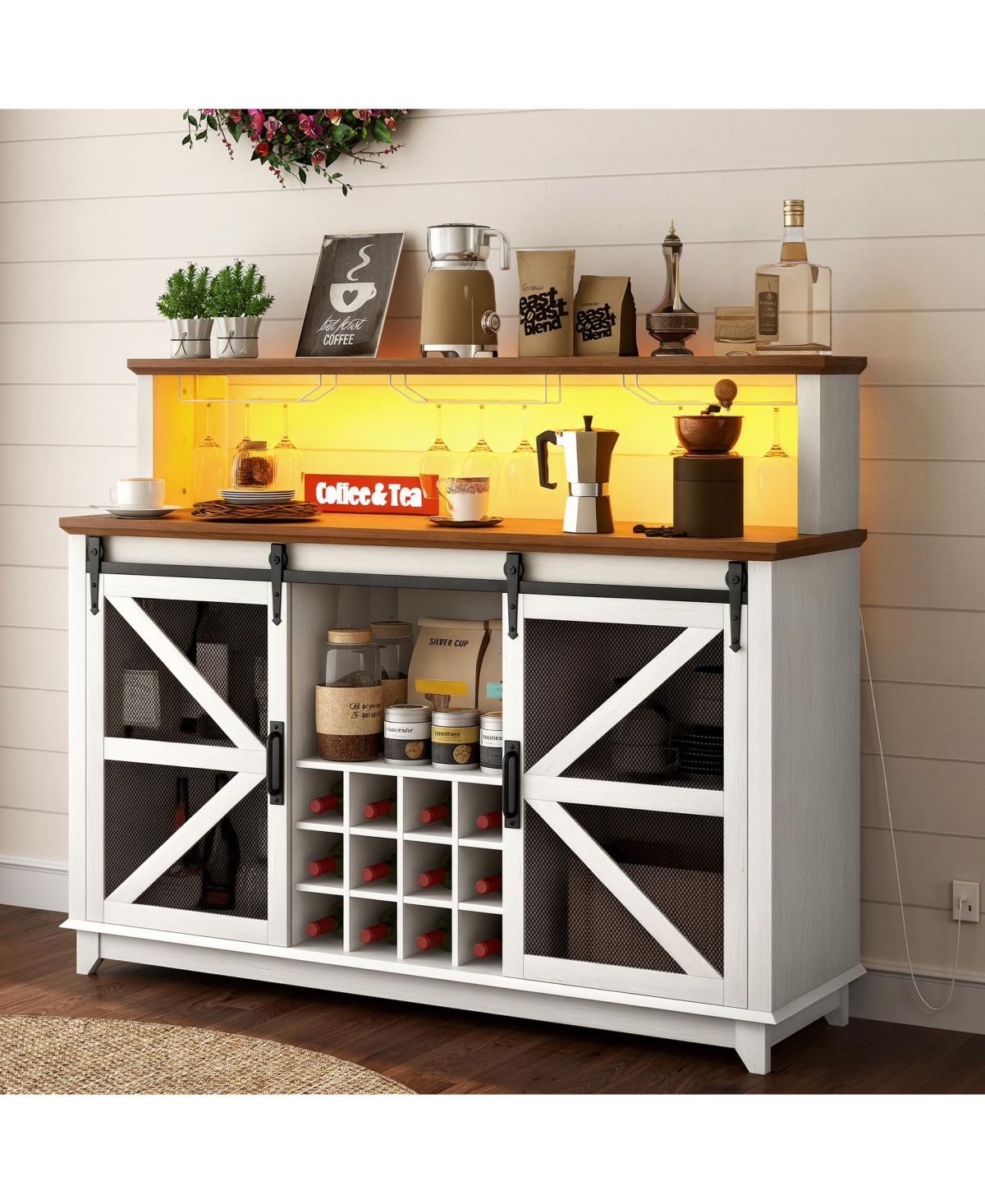 Click here for Homcom Bar Cabinet with Lights Wine Bar Cabinet Di... prices