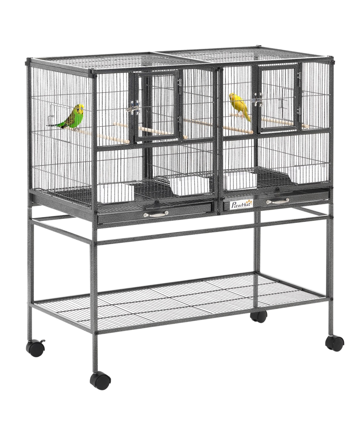 Click here for PawHut Double Rolling Bird Cage with Removable Met... prices