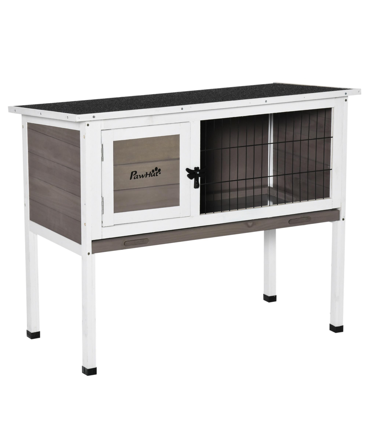 Click here for PawHut Elevated Rabbit Hutch w/ Hinged Roof & Meta... prices