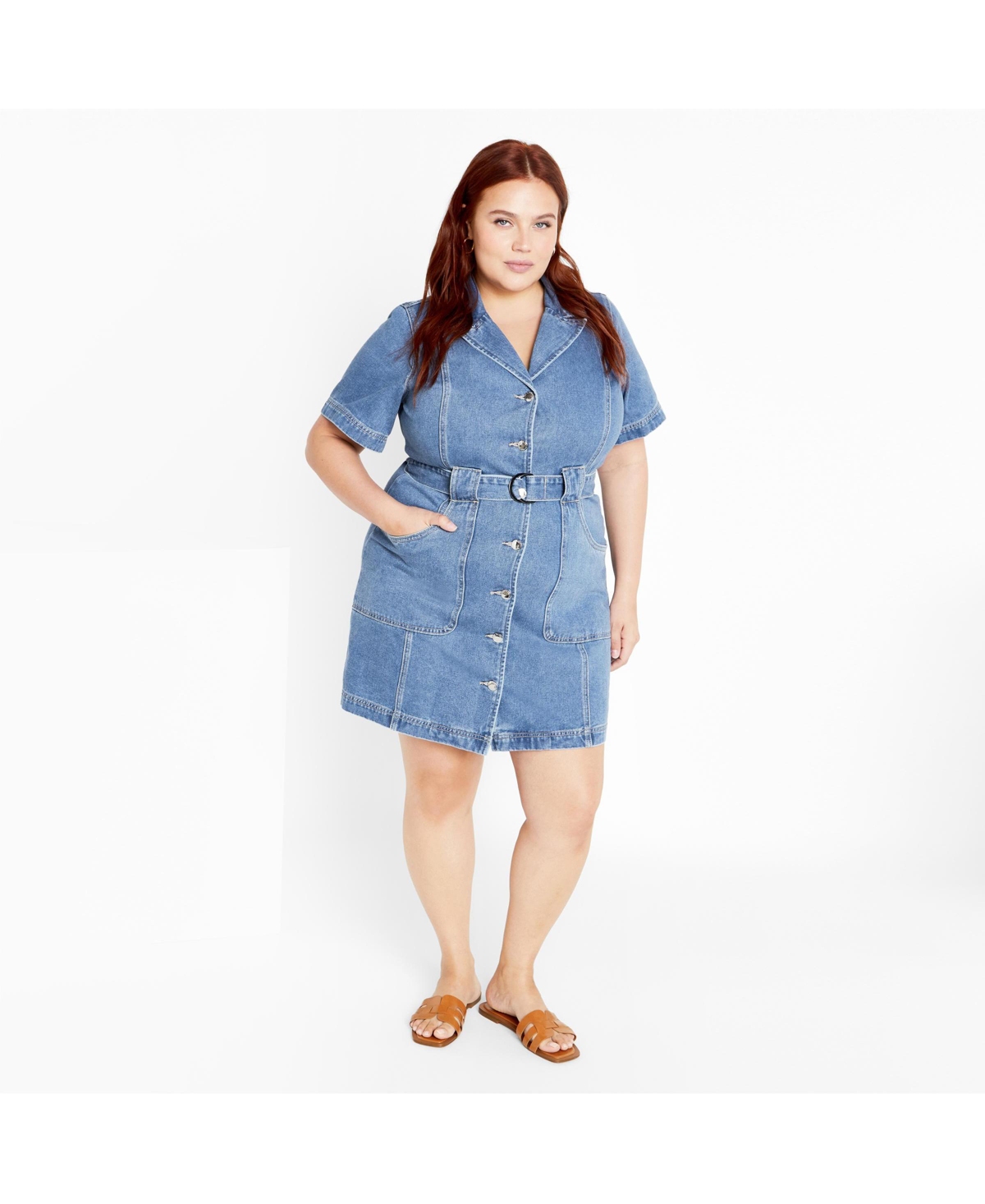 Click here for City Chic Womens Melina Dress - Mid wash prices