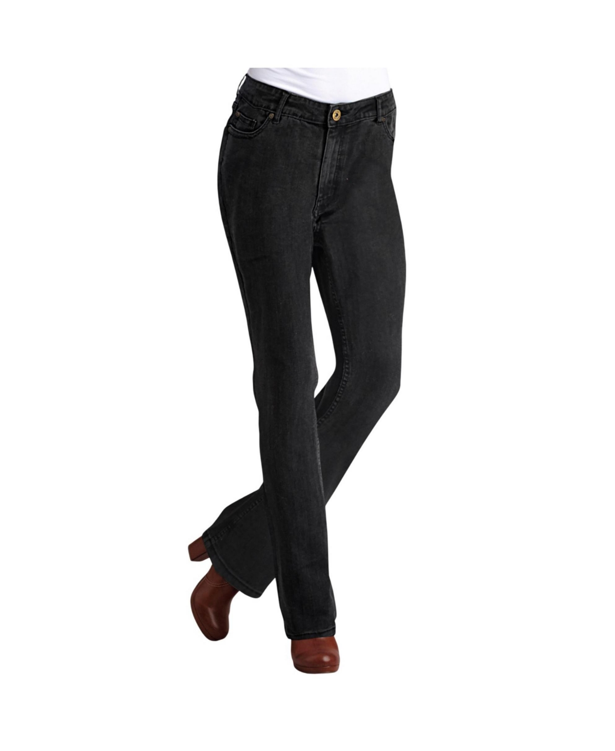Click here for ellos Womens Bootcut 5-Pocket Jeans - Black denim prices