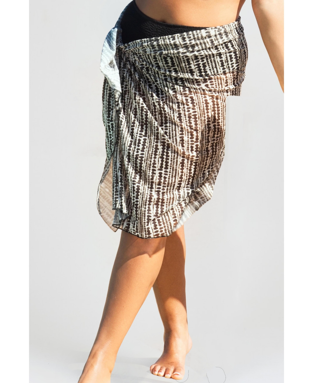 Click here for Fashion-szn Curve Womens Print Beach Sarong - Blac... prices