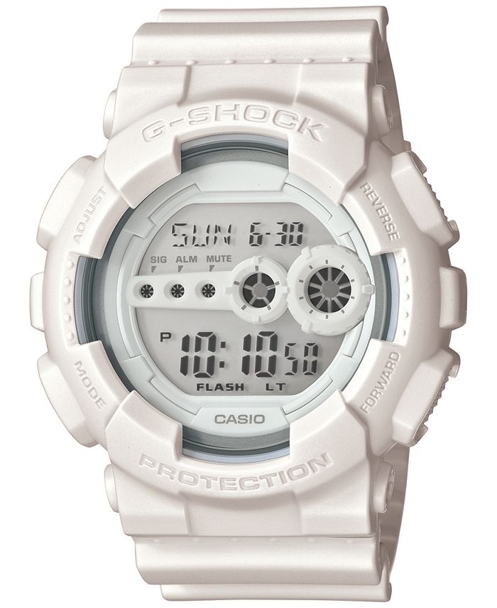 G-Shock Men's Digital Whiteout White Strap Watch 55x51mm GD100WW-7S ...