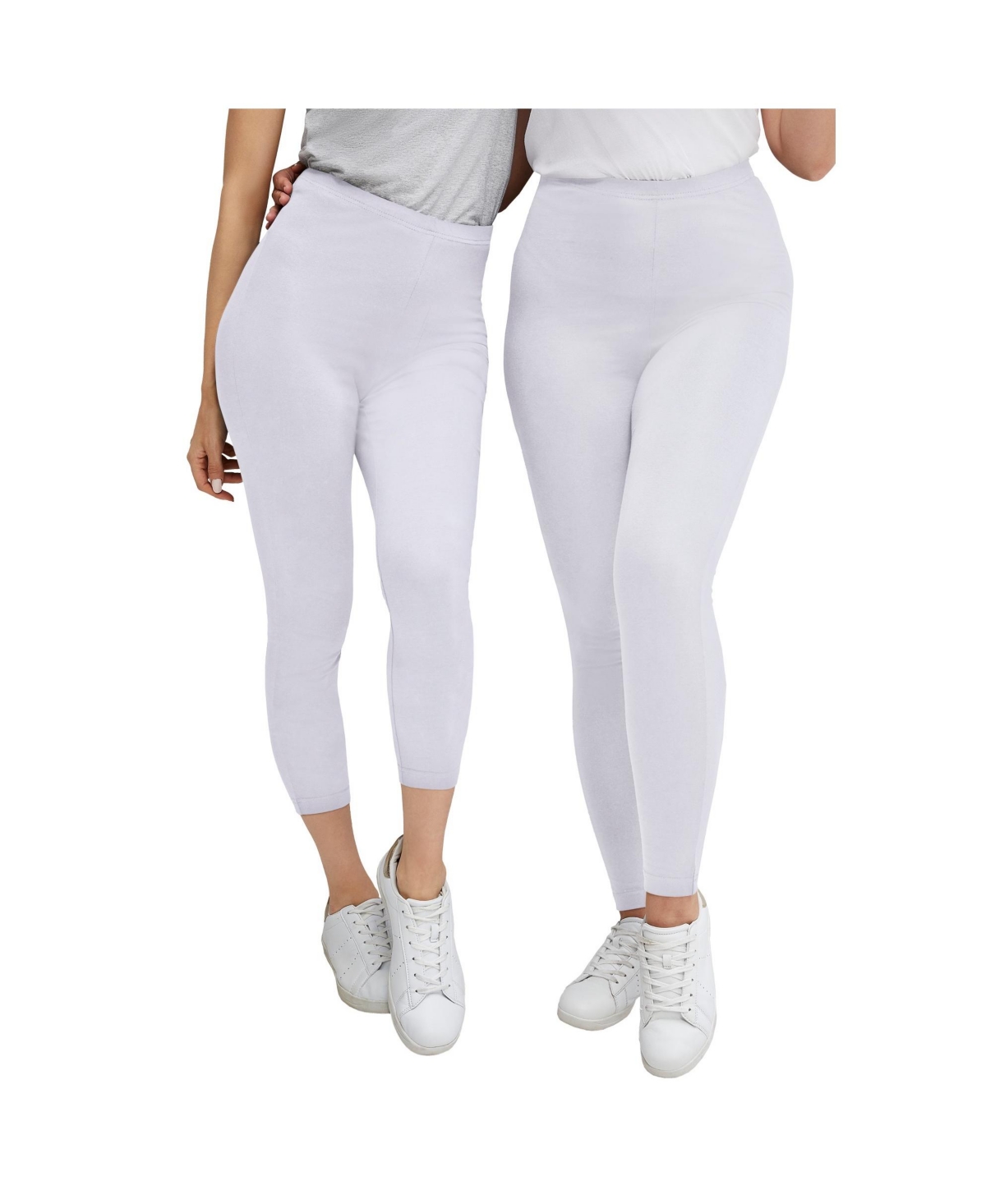 Click here for ellos Womens 2-Pack Leggings - White prices