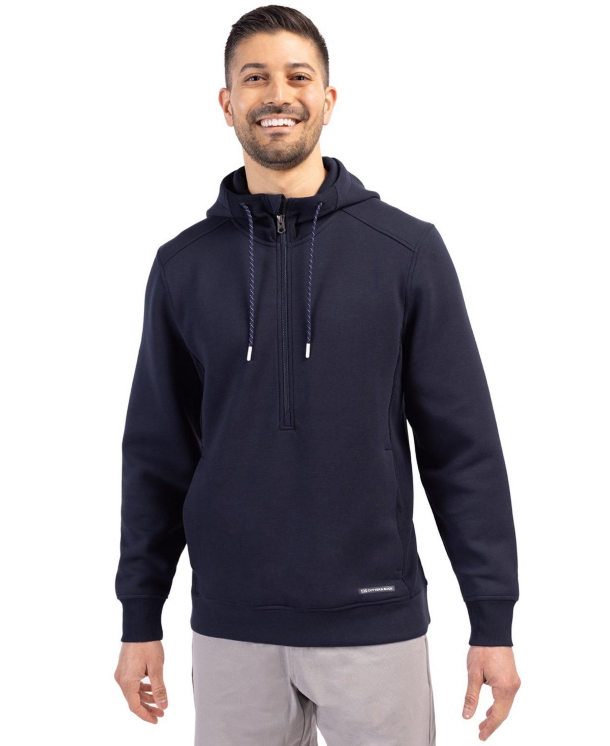 Click here for Cutter & Buck Mens Roam Eco Half Zip Recycled Hood... prices