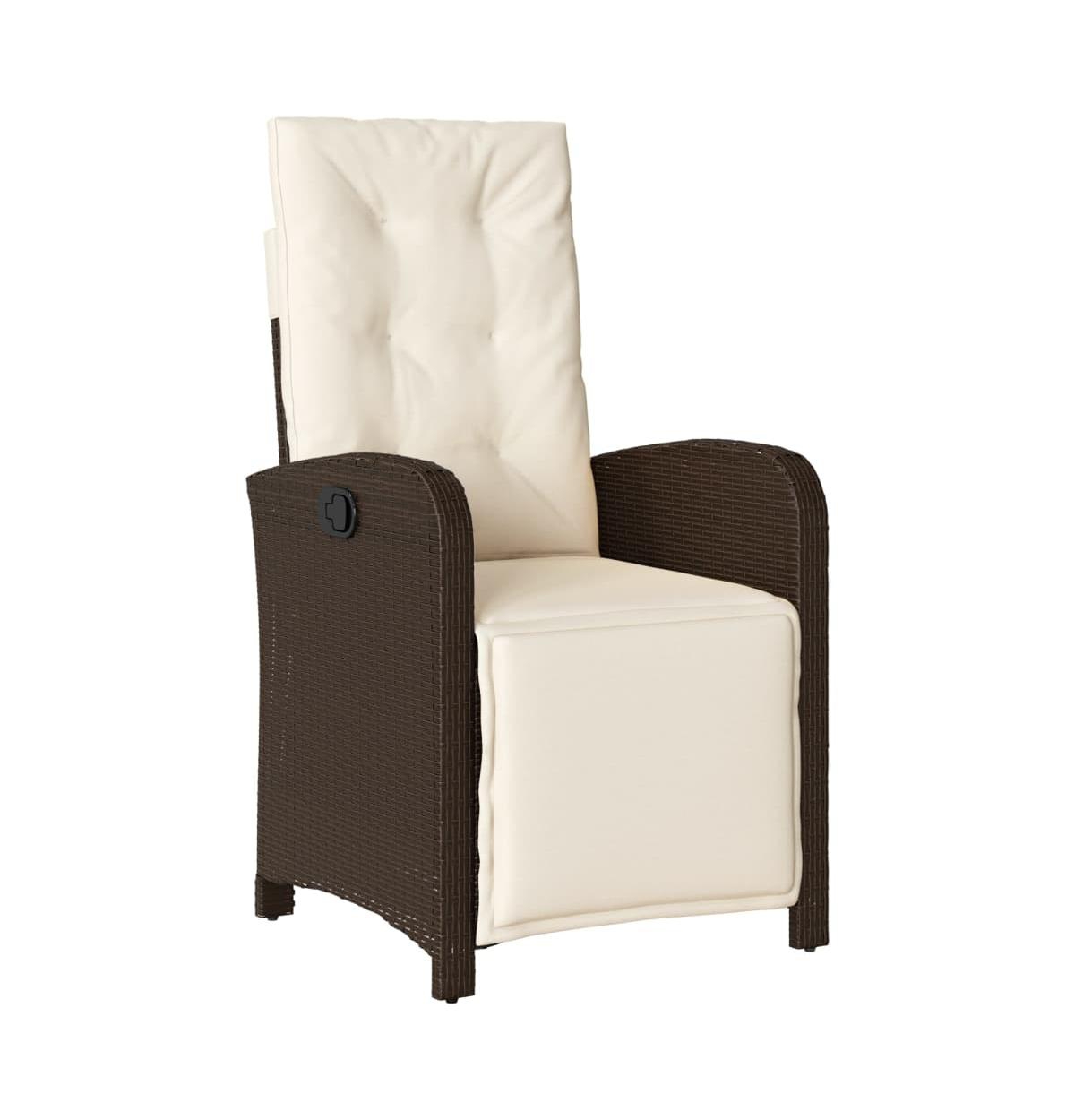 Click here for Reclining Garden Chair Brown Pe Rattan  Powder-Coa... prices