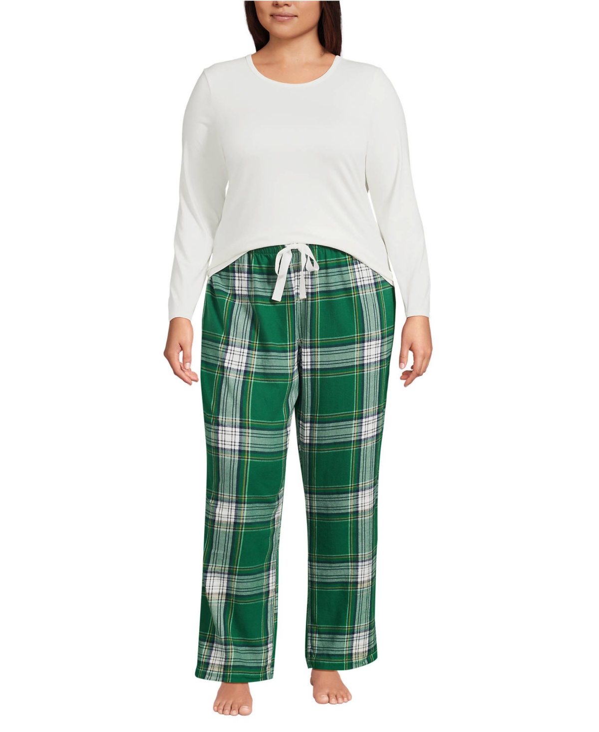 Click here for Lands End Plus Size Pajama Gift Set - Knit Long Sl... prices
