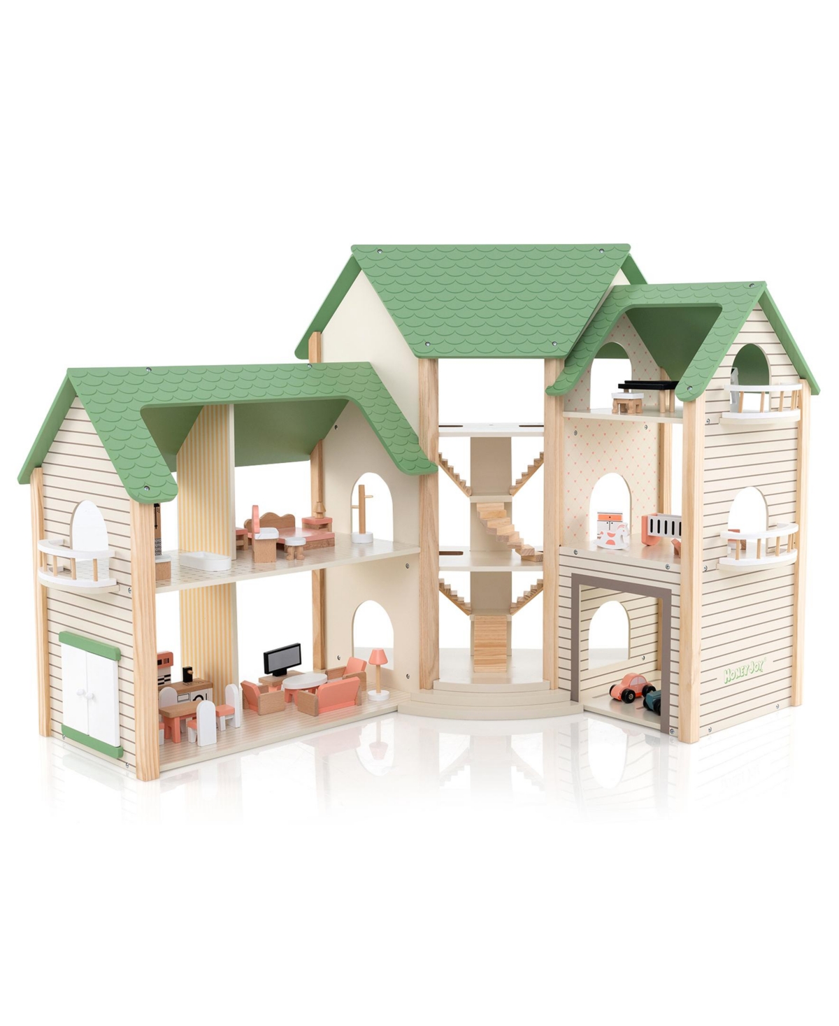 Click here for Sugift Wooden Corner Dollhouse Playset with 6 Room... prices