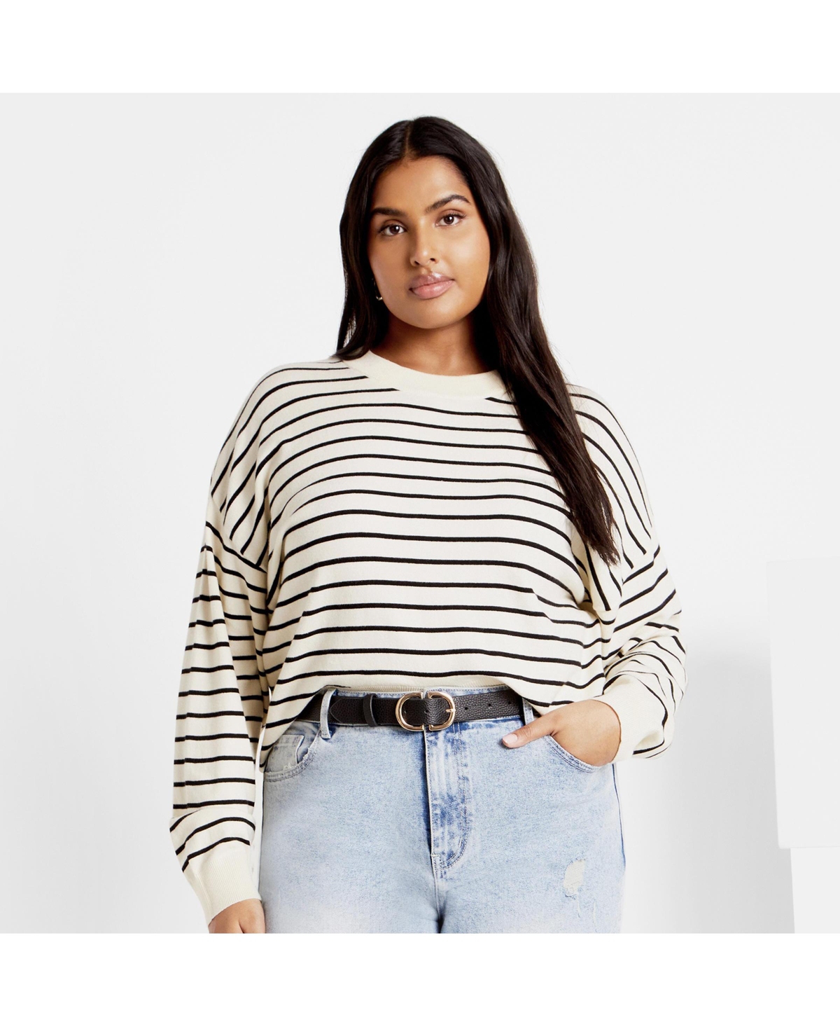 Click here for City Chic Plus Size Stripe Lilia Sweater - Stripe prices