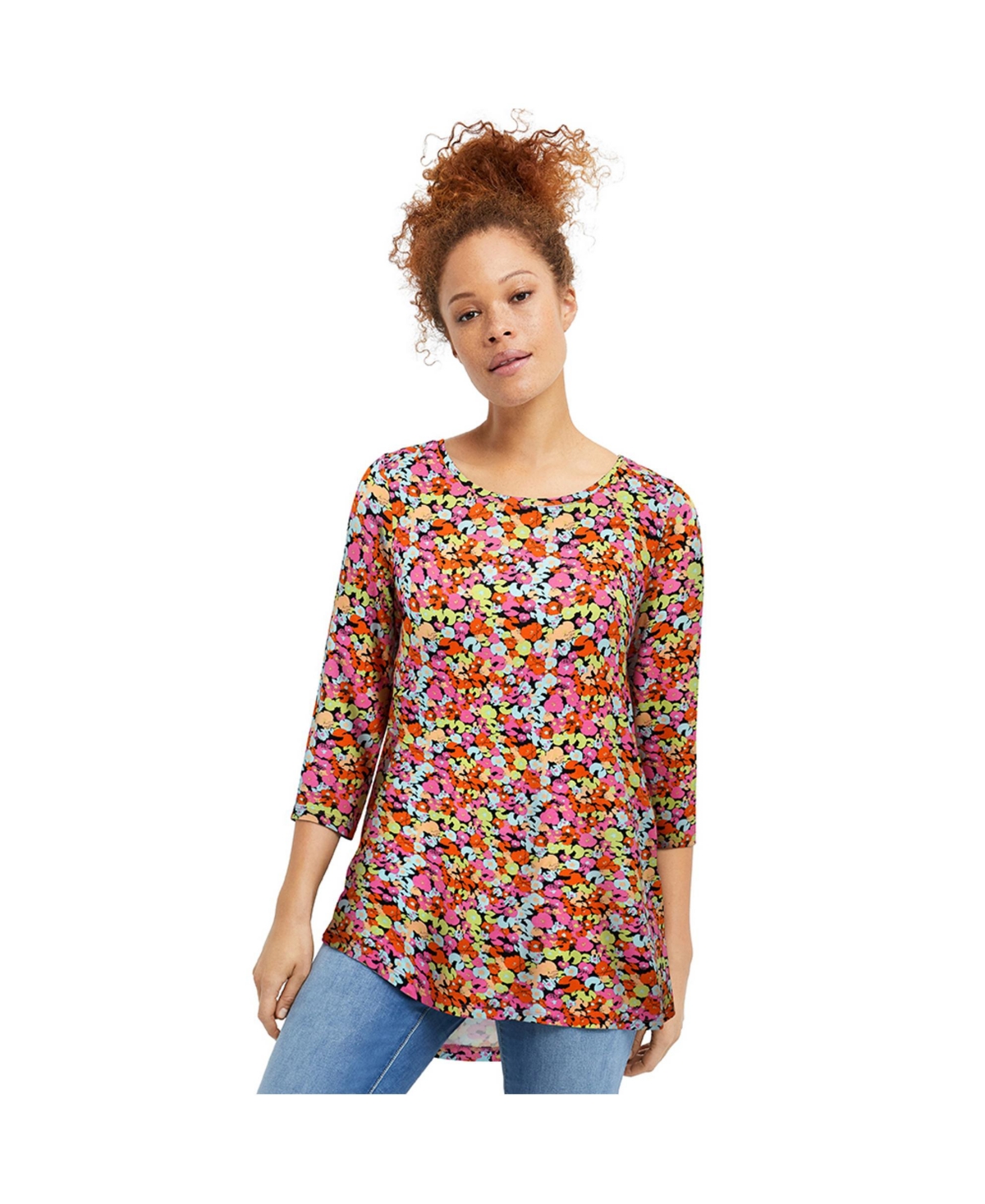 Click here for ellos Womens Three-Quarter Sleeve Curved Hem Tunic... prices