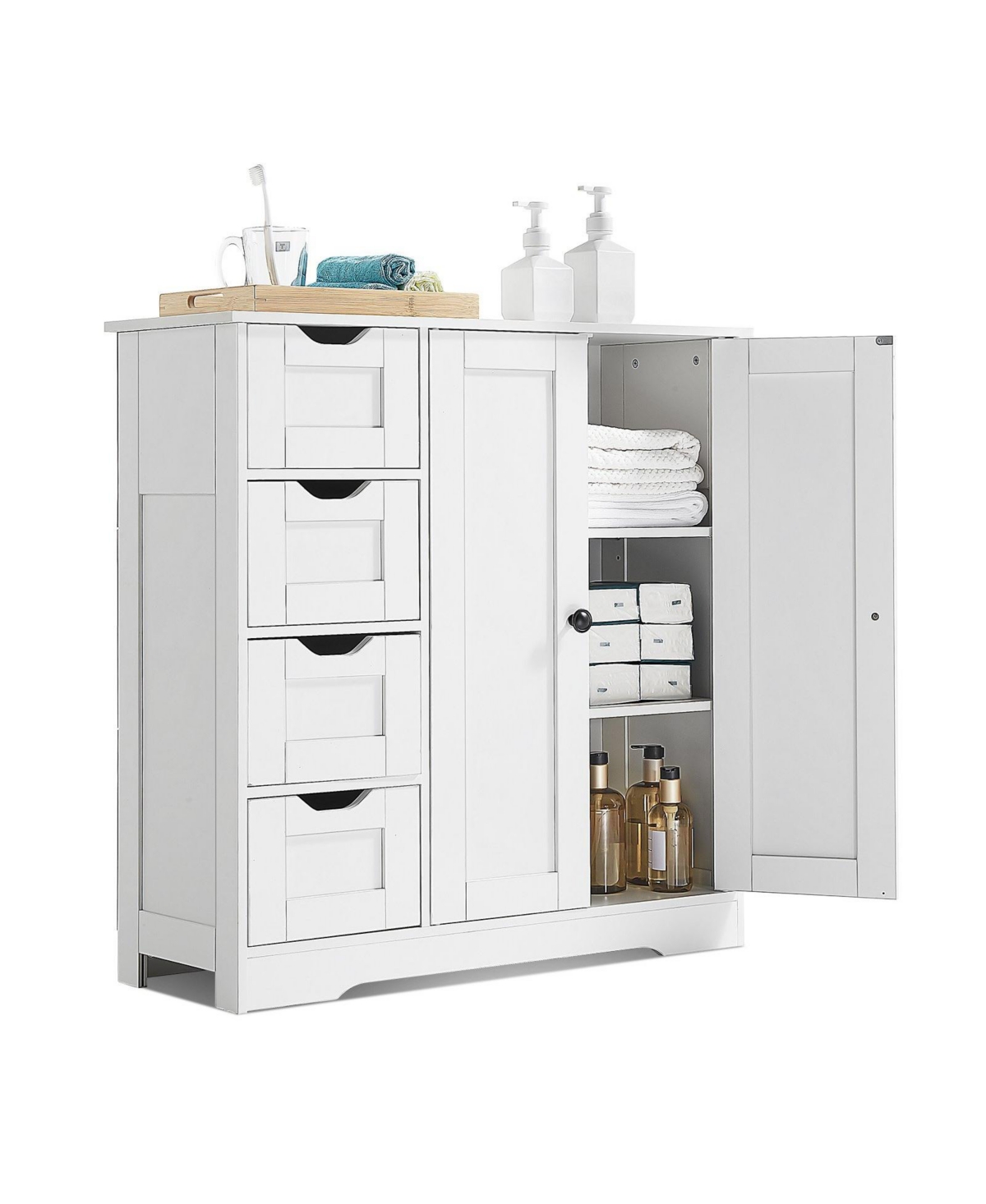 Click here for Wooden Bathroom Cabinet with 4 Drawers and Adjusta... prices