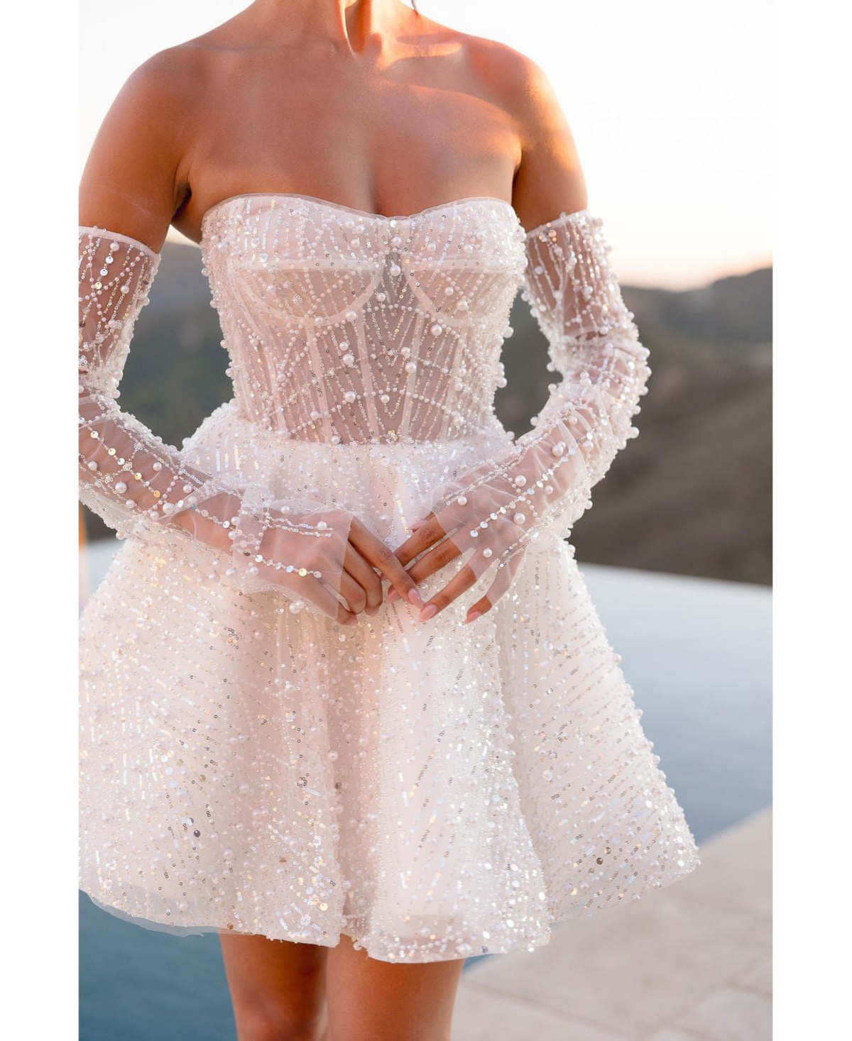 Click here for Siena Sequin Gloves - Ivory prices