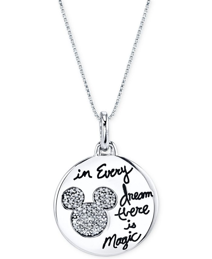 Disney Diamond (1/10 ct. t.w.) Mickey Mouse Pendant Necklace in ...