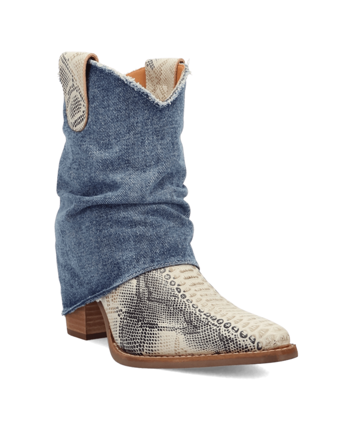 Click here for Dingo Womens Denim Dream Leather Bootie - Blue prices