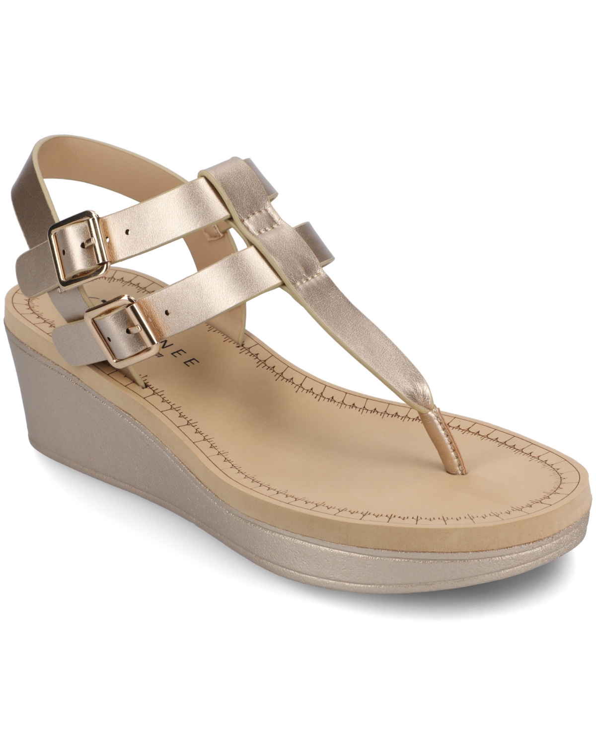 Click here for Journee Collection Womens Bianca Double Buckle Pla... prices