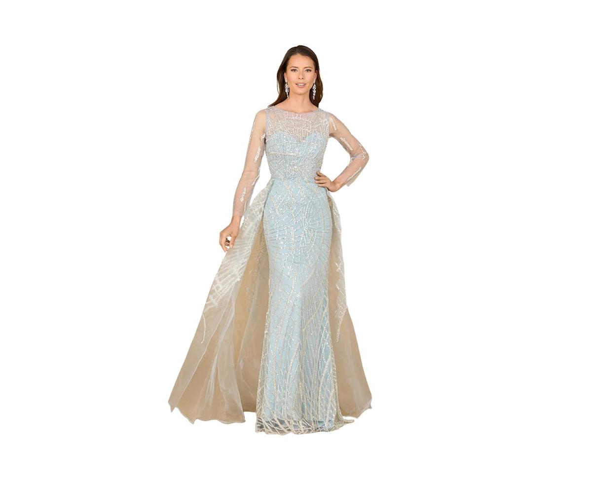 Click here for Lara Womens Long Sleeve Lace Gown with Tulle Overs... prices