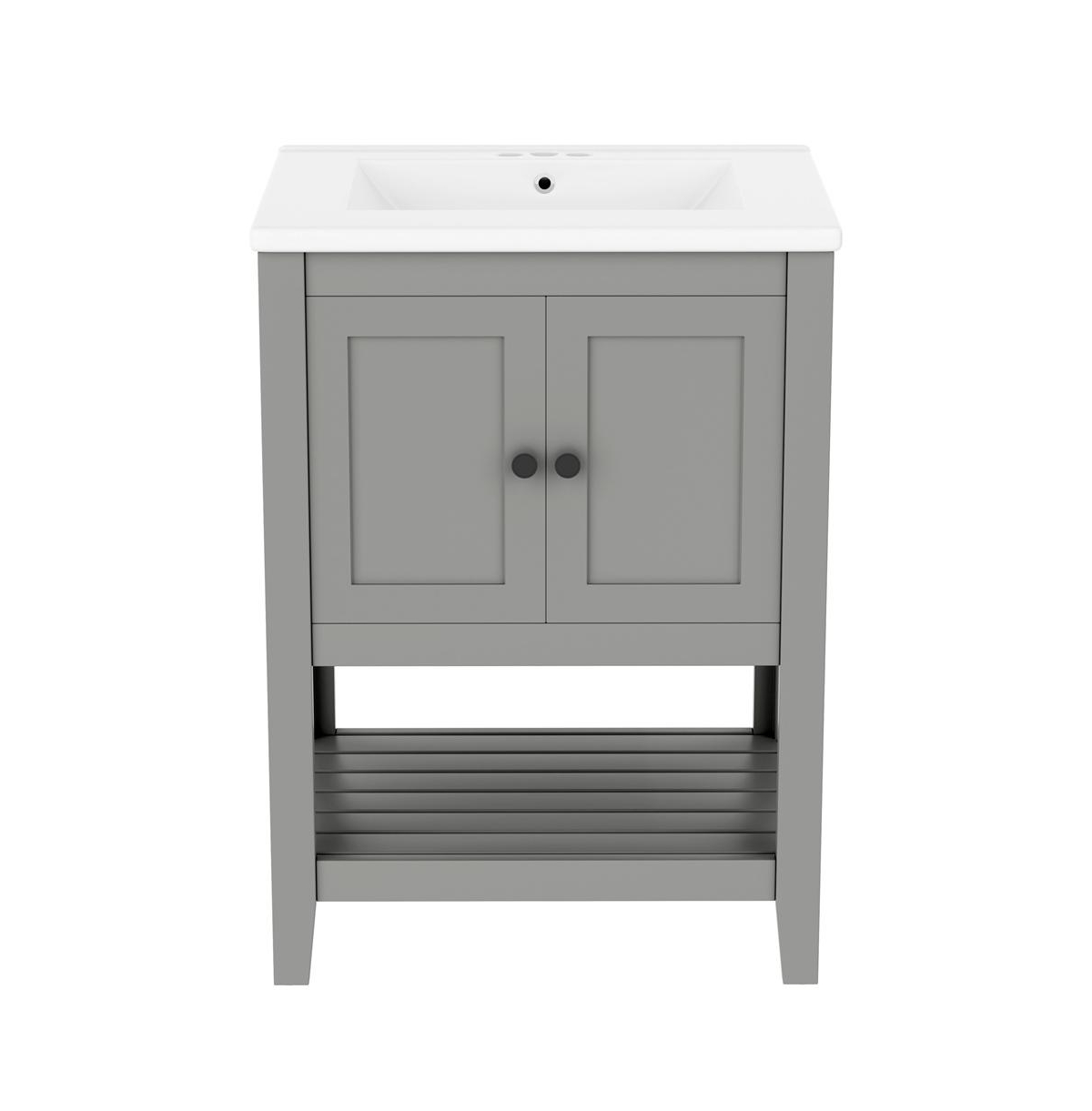 Click here for Luckbyte White 24inch Modern Sleek Bathroom Vanity... prices